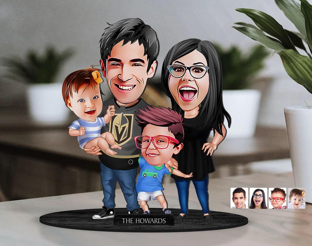 Personalized 3D Wooden Cartooned Family Figurine Trinket, Custom ...
