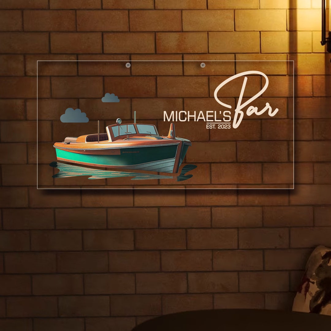 Personalized Clear Acrylic Bar Sign, Custom Bar Sign, Beer Pub, Man ...