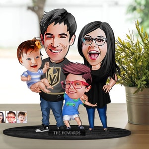 Personalized 3D Wooden Cartooned Family Figurine Trinket, Custom ...