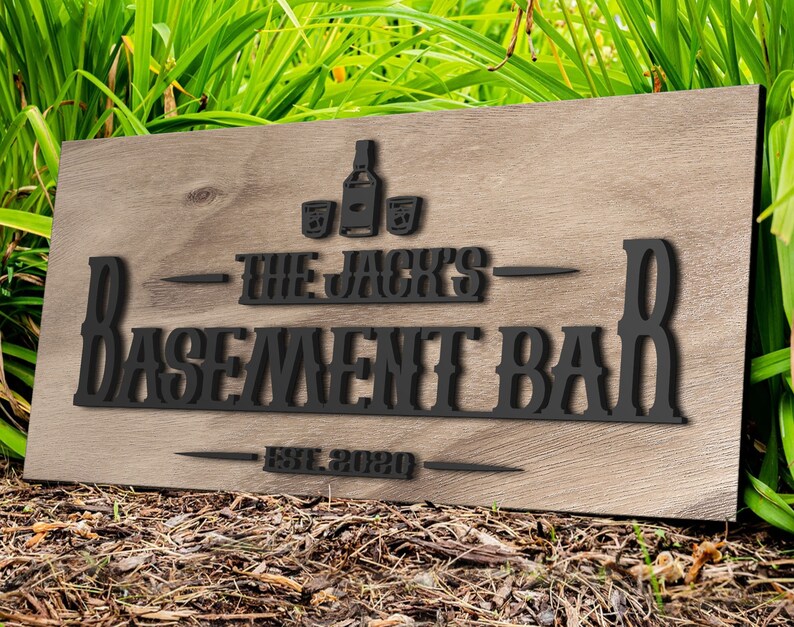 Personalized Bar Sign Wooden Sign Gift Custom Wood Sign - Etsy