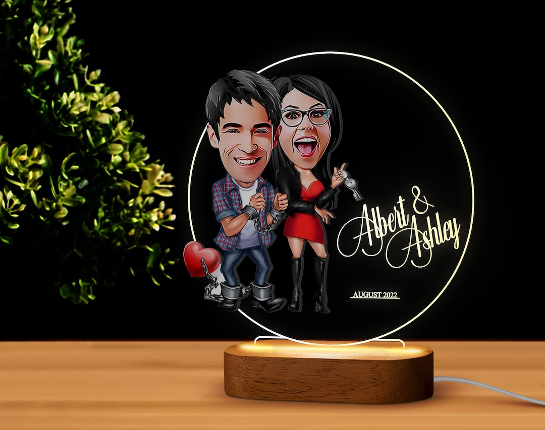 Custom LED Night Light Decor Prepared With a Special Cartoon Drawing ...