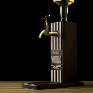 Personalized Embossed Name Wood Vodka Dispenser, Wine, Vodka, Whiskey ...