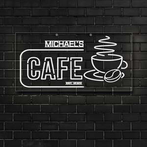 Personalized Clear Acrylic Coffee Bar Sign, Custom Coffee Shop Sign ...
