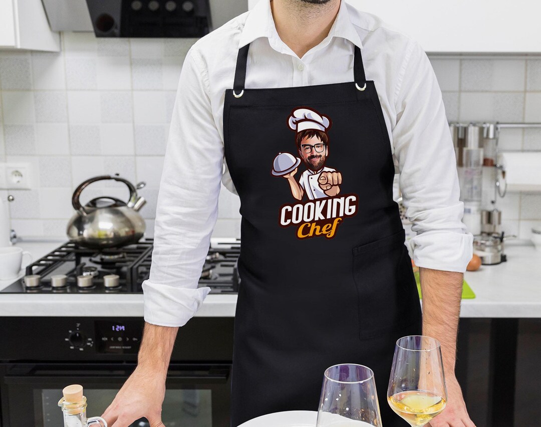 Custom Chef Cartoon Professional Apron, Kitchen Apron, Personalized ...