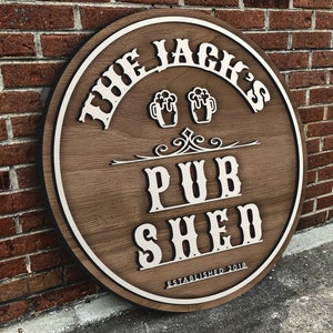 Personalized Bar Sign, Round Wooden Sign, Custom Wood Sign, Home Bar ...