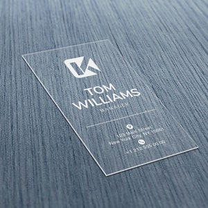 Personalized Clear Acrylic Laser Cut Business Card, Custom Clear ...