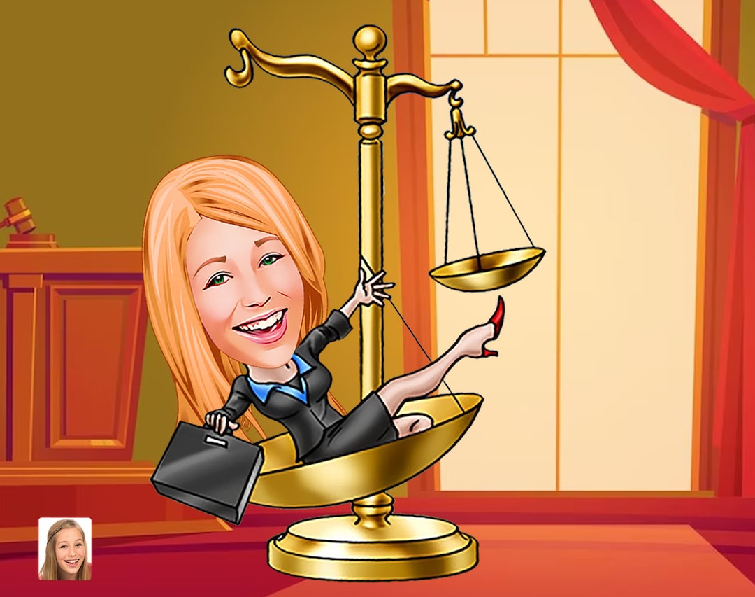 Personalized Lawyer, Attorney Caricature Drawing, Cartoon From Photo ...