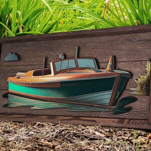 Handmade Oak Tree Boat / Sailboat Wood Painting, Custom Wood Wall Art ...