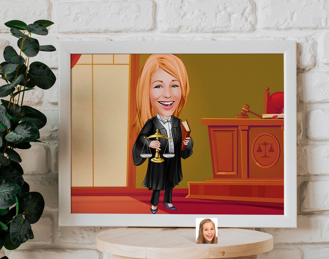 Personalized Lawyer, Attorney Caricature Drawing, Cartoon From Photo ...