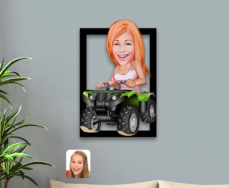 Custom ATV Rider 3D Wood Painting With Personalized - Etsy