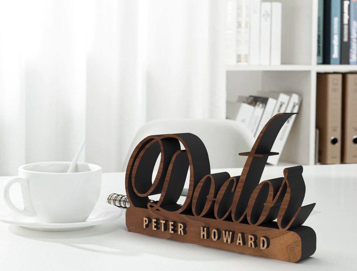 Personalized Handcrafted 3D Wooden Desk Name Plate Custom 3D - Etsy