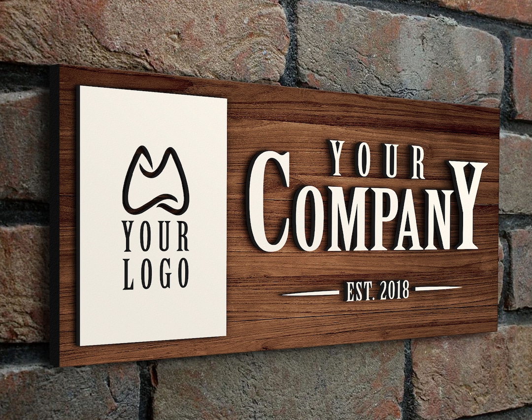 Personalized Wooden Logo Sign Wooden Sign Custom Wood - Etsy