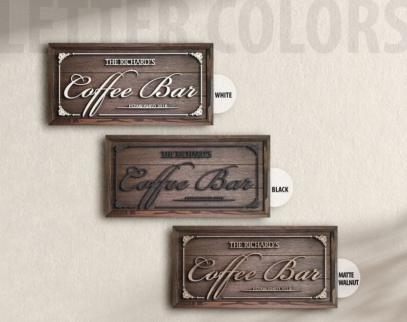 Personalized Handmade Oak Tree Coffee Shop Sign Custom Wood - Etsy