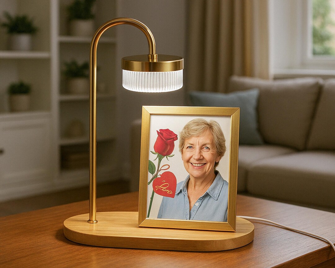 LED Lighted Wooden Table Lamp & Photo Frame – 3 Mode USB Powered ...