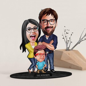 Personalized 3D Wooden Cartooned Family Figurine Trinket, Custom ...