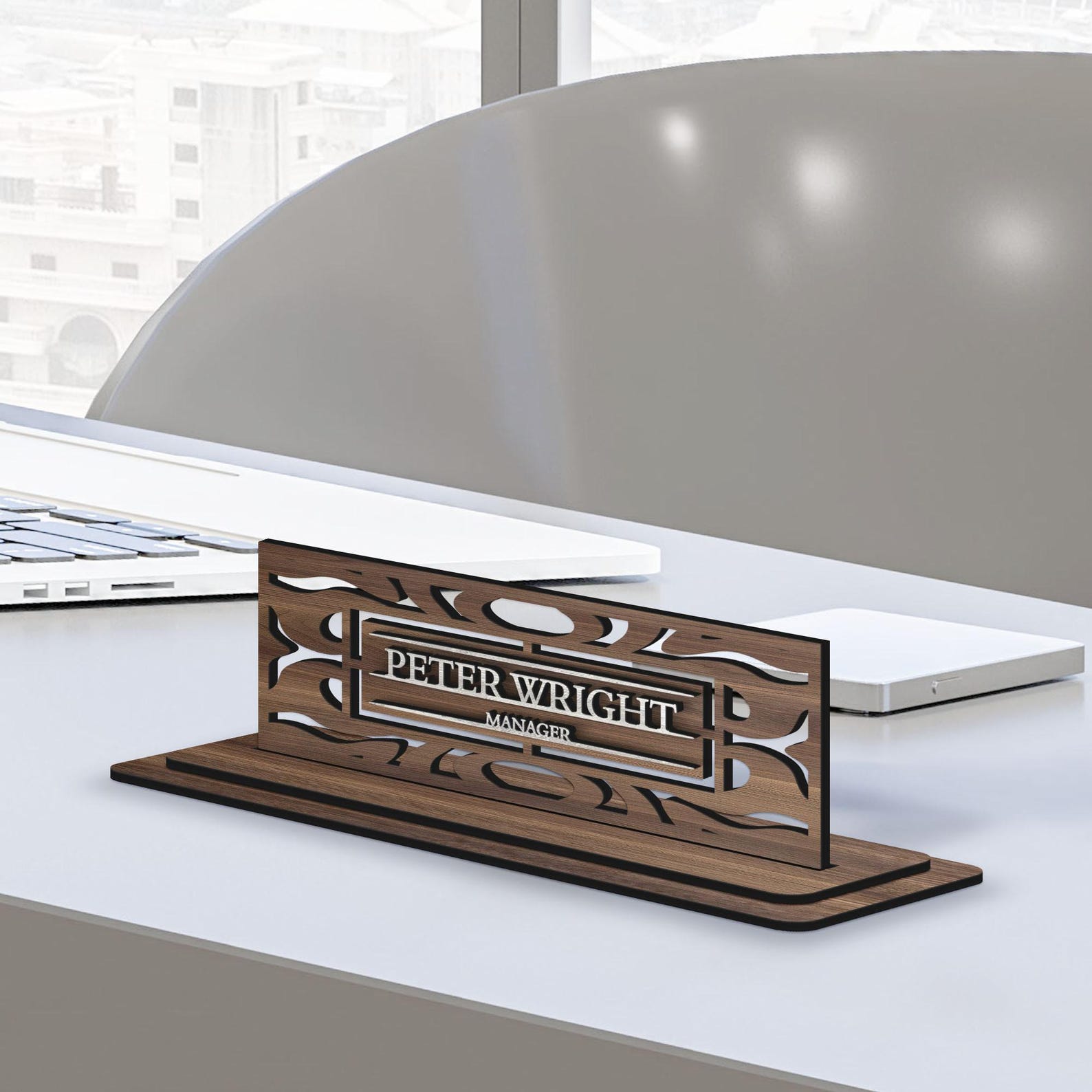 Personalized Handmade 3D Wooden Name Plate, Custom Laser Cut Table Name ...