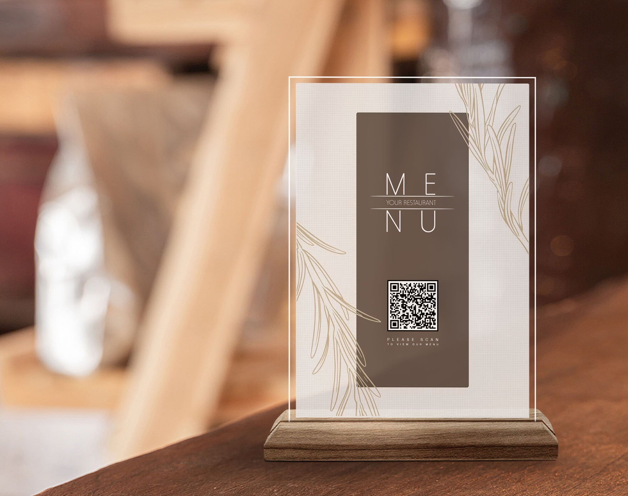 Custom Made QR Code Menu Sign Custom Natural Wood and Acrylic - Etsy UK