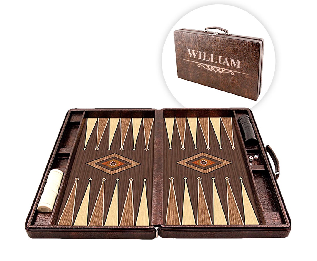 Personalized Leather Case Backgammon, Board Game, Board Game Set ...