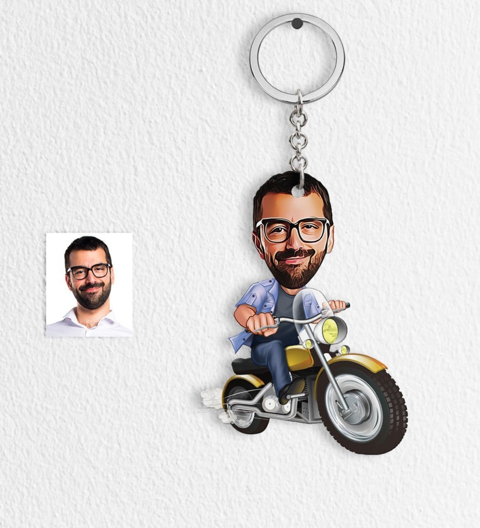 Personalized Cartoon Custom Large Motorcycle Keychain - Etsy