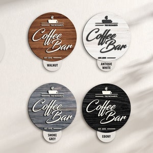 Personalized Coffee Bar Coffee Shop Sign Round Wooden Sign - Etsy