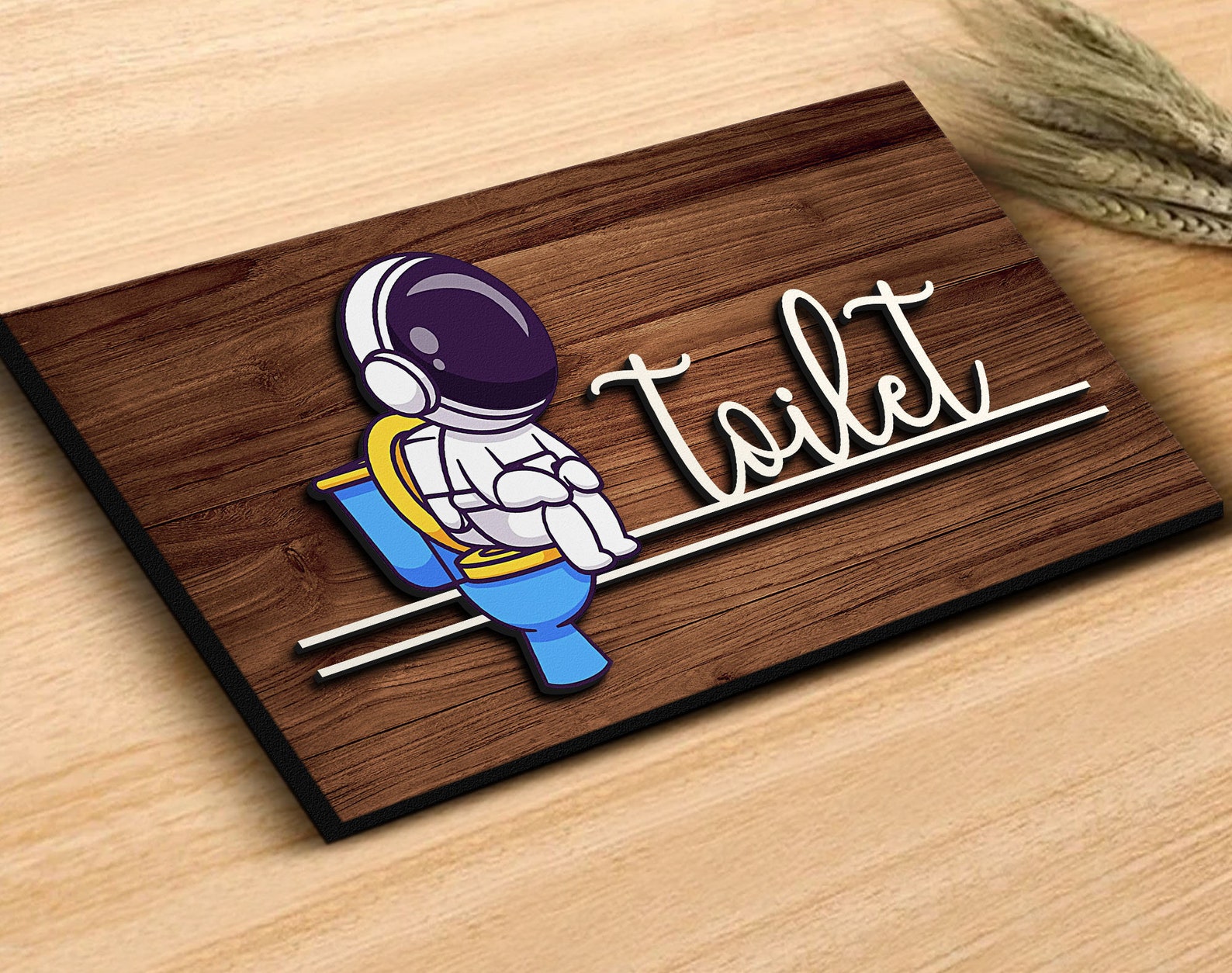 Wooden Modern Toilet Door Sign Bathroom WC Washroom Sign - Etsy