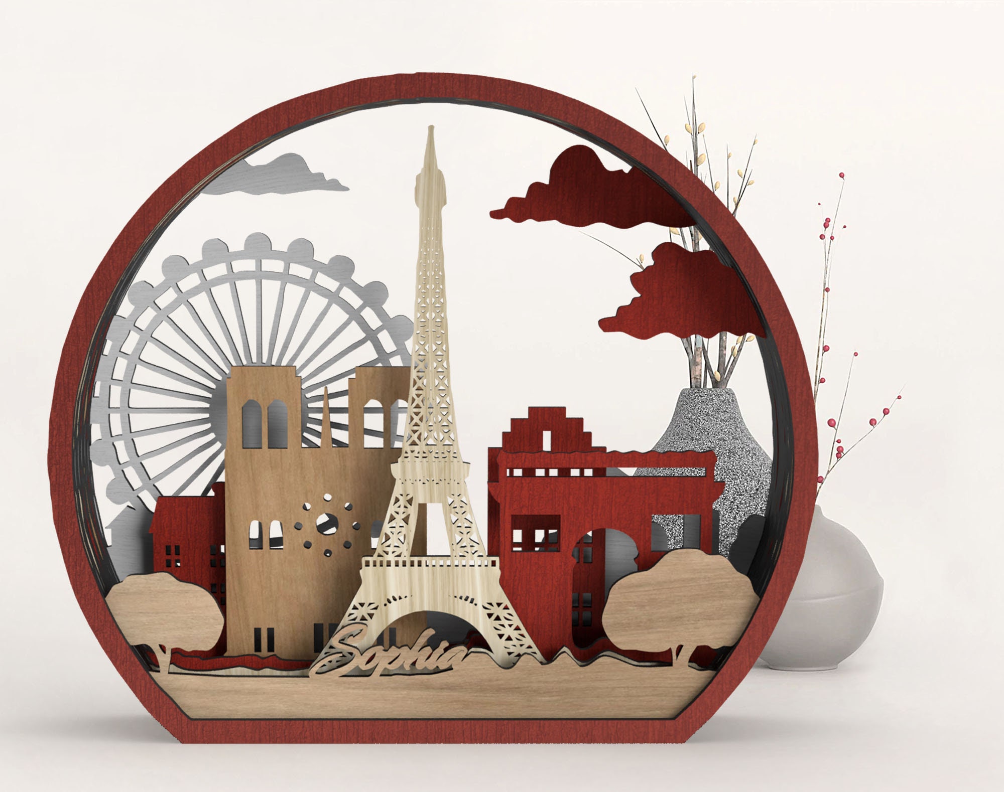 Handcrafted 12 Layered 3D Paris City Wooden Decoretive Wall - Etsy