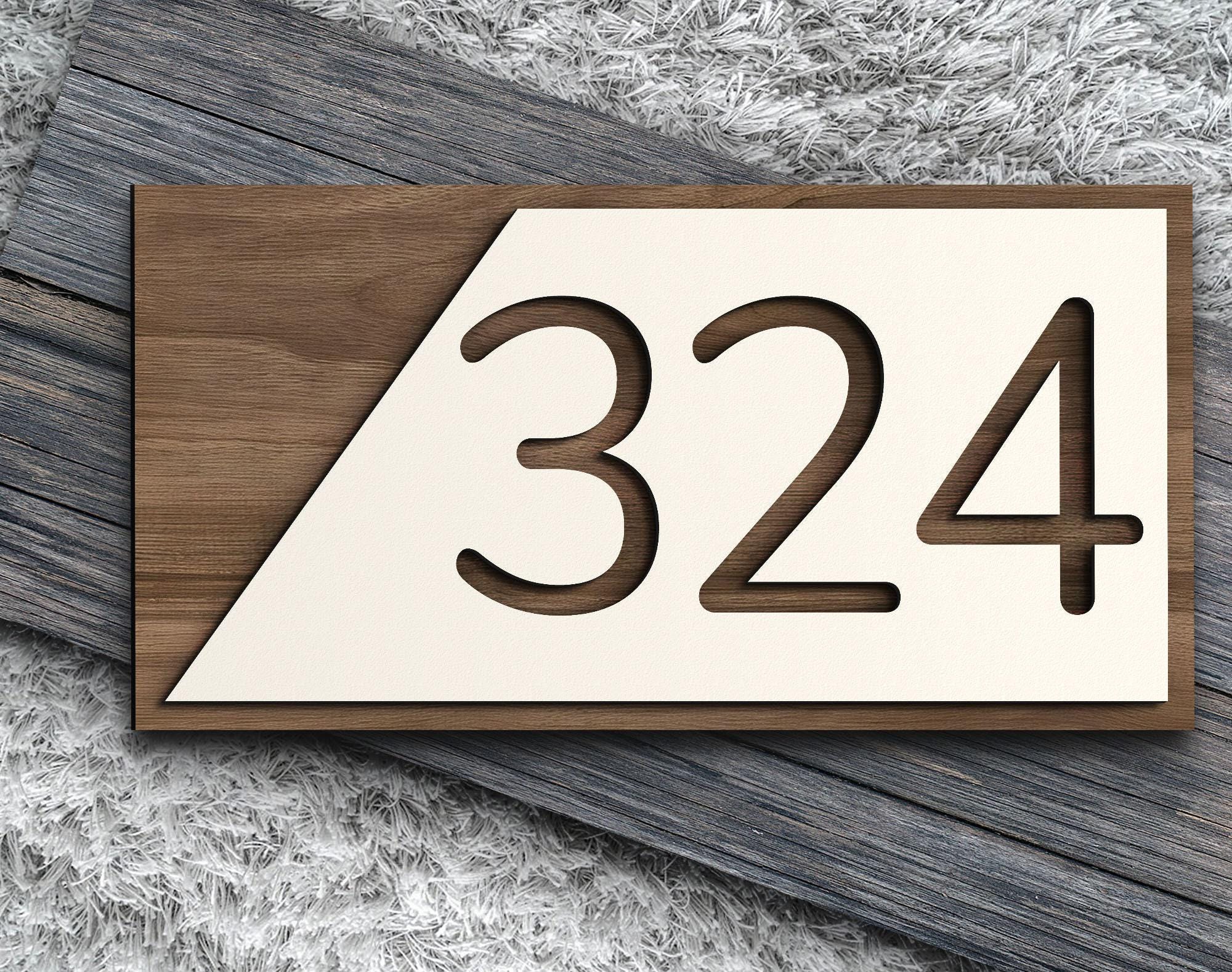Personalized Wood House Number Sign, Custom Address Number Sign, Porch ...