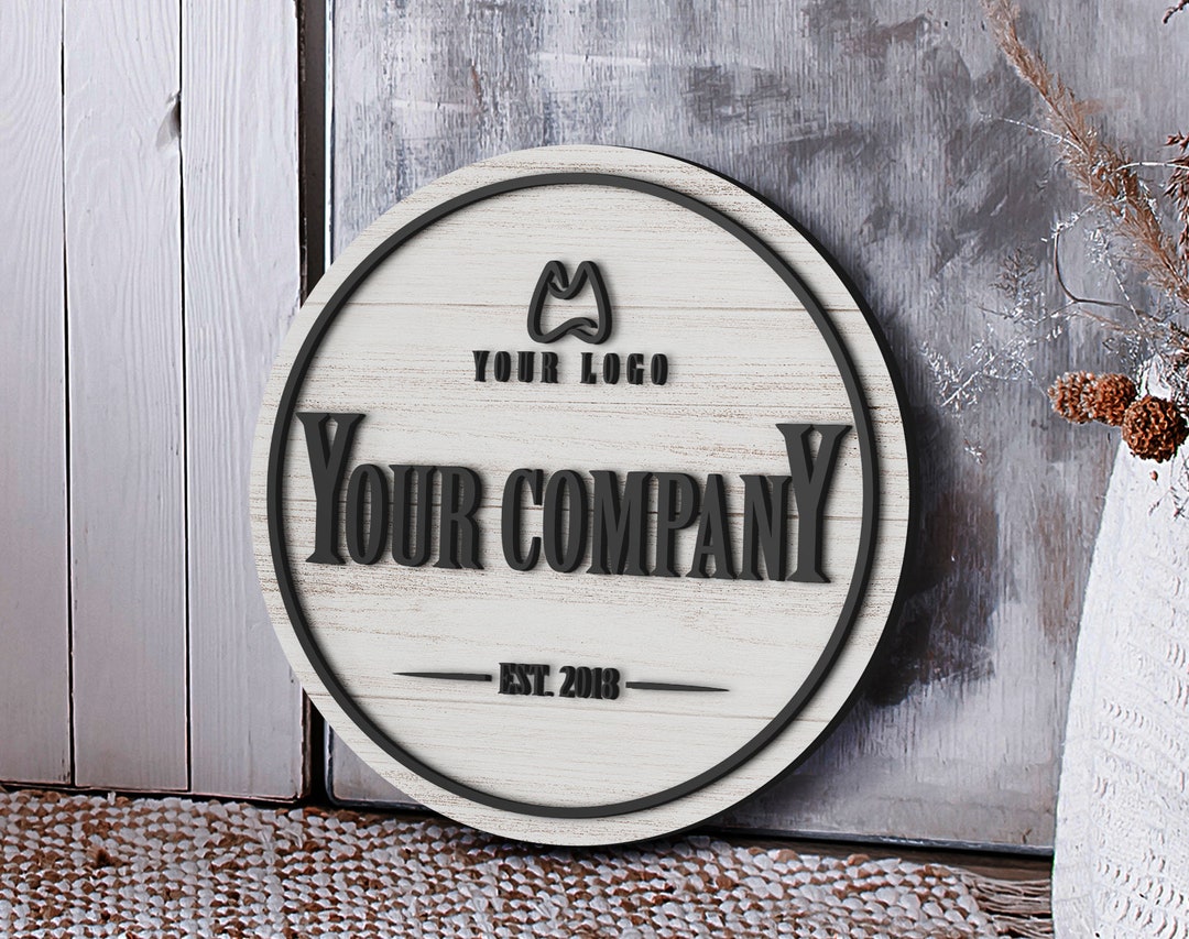 Personalized Wooden Logo Sign Wooden Round Sign Custom Wood - Etsy Canada