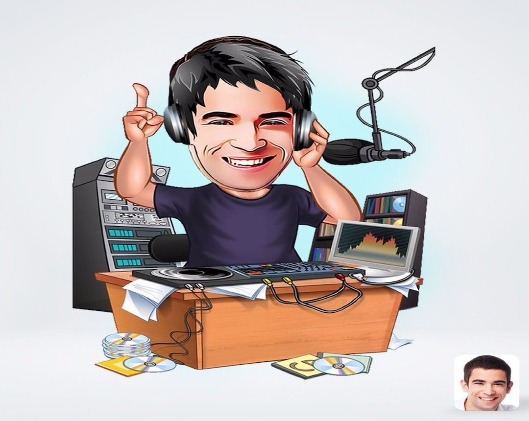 Personalized Male Radio Broadcaster Drawing / Male Radio Broadcaster ...