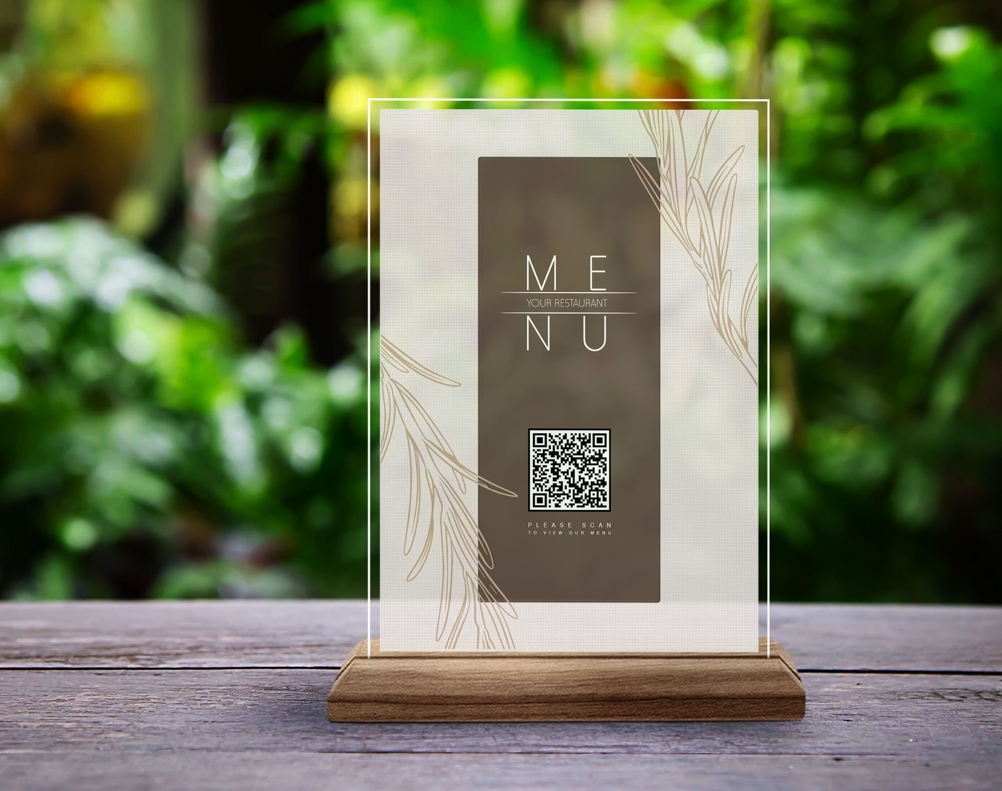 Custom Made QR Code Menu Sign Custom Natural Wood and Acrylic - Etsy UK