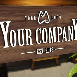 Personalized Wooden Logo Sign, Wooden Sign, Custom Wood Company Sign ...
