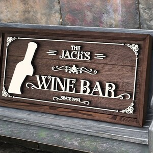 Personalized Handmade Oak Tree Bar Sign Custom Wood Bar Sign - Etsy