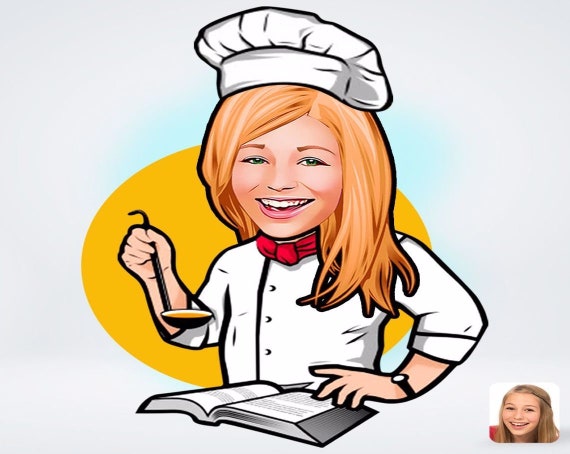 Female Chef Drawing