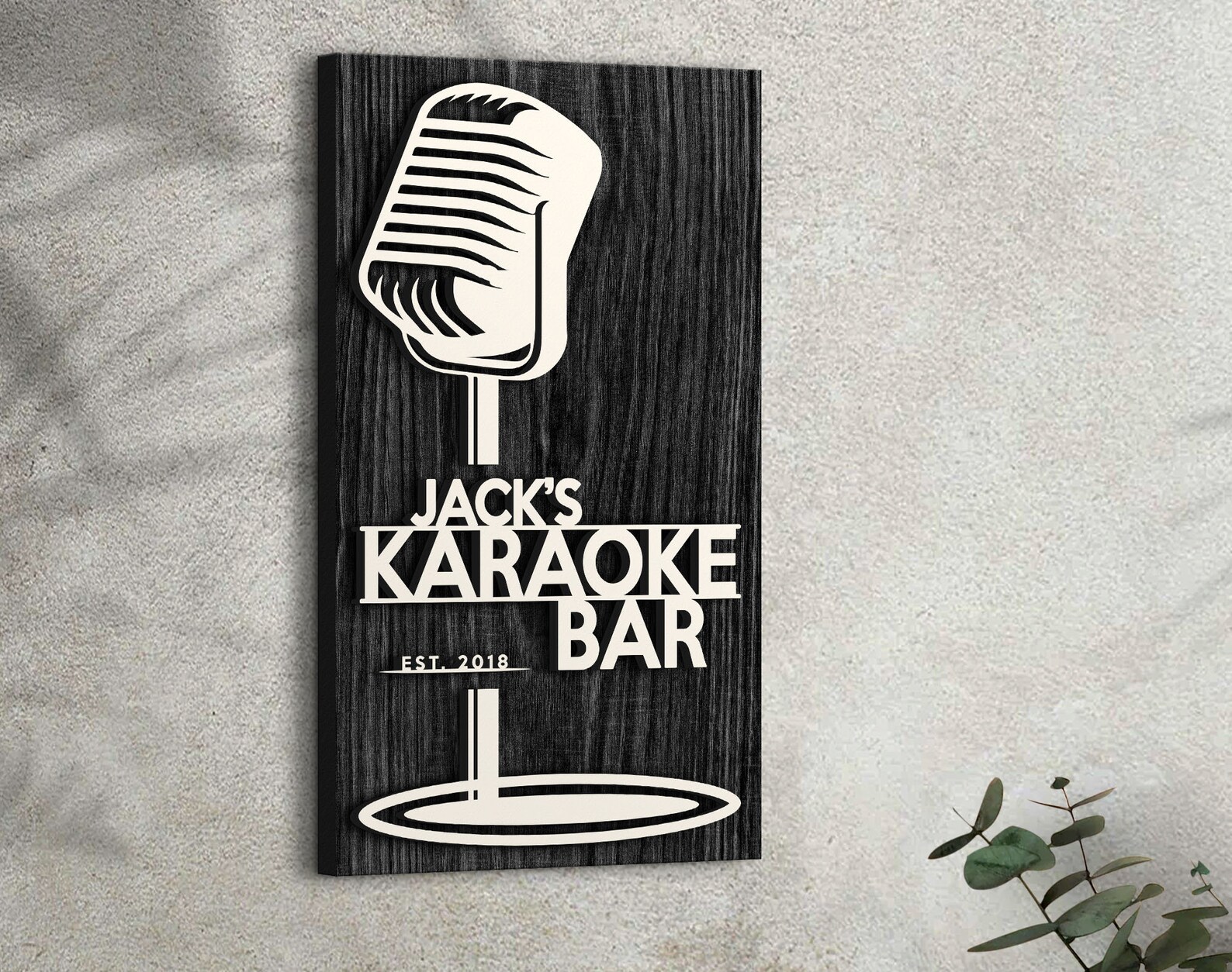 Personalized Wooden Karaoke Bar Sign Custom Wood Sign - Etsy