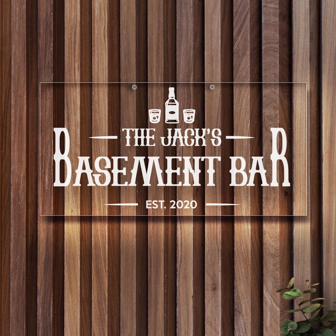 Personalized Clear Acrylic Bar Sign, Custom Bar Sign, Beer Pub, Man ...