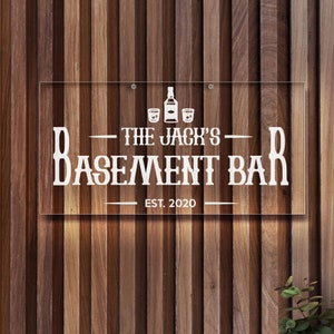 Personalized Clear Acrylic Bar Sign, Custom Bar Sign, Beer Pub, Man ...