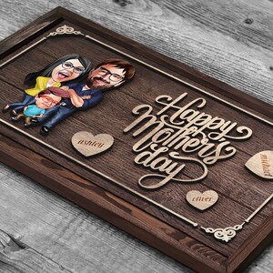Personalized Handmade Embossed Oak Tree Wood Painting With Family ...