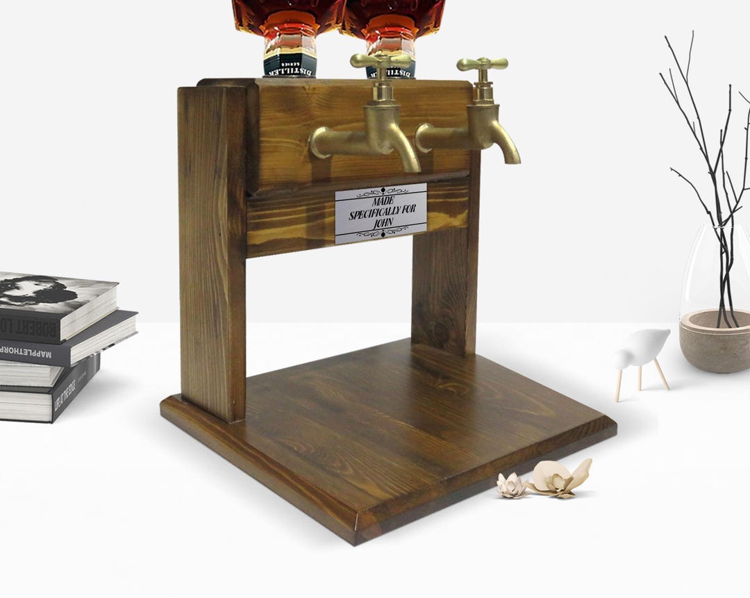 Wood Personalized Double Dispenser, Liquor Dispenser, Whiskey Fountain ...
