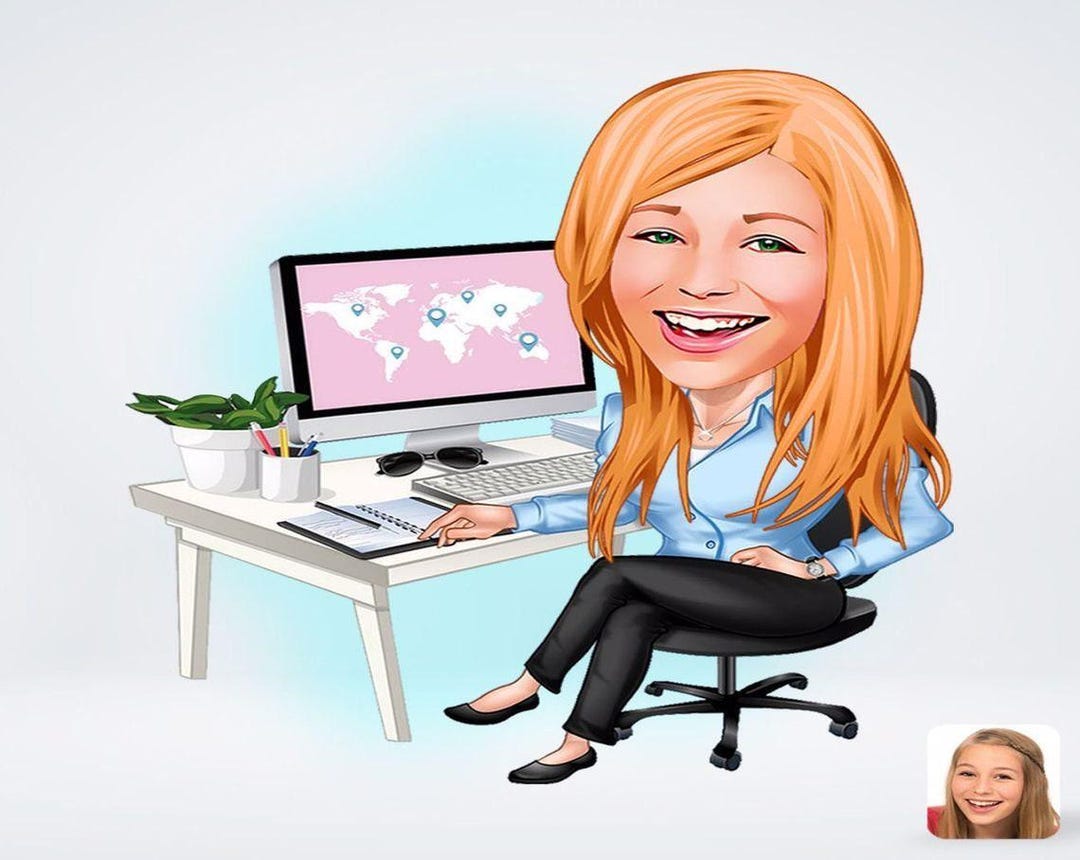 Personalized Woman General Manager Drawing / Woman General Manager ...