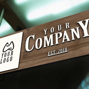 Personalized Wooden Logo Sign, Wooden Sign, Custom Wood Company Sign ...