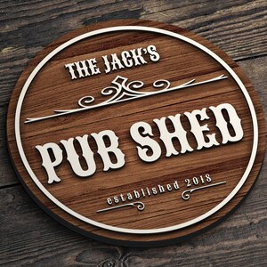 Personalized Bar Sign Round Wooden Sign Custom Wood Sign - Etsy