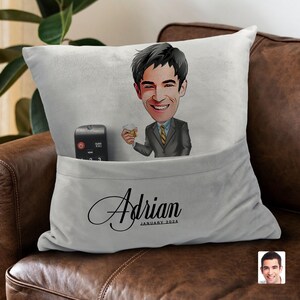 Personalized Boss Cartoon Pillow With Pockets, Custom Fluffy Pillow ...