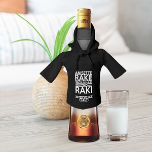 Personalized Alcoholic Drink Bottle T-shirt With Raki Design, Home Bar ...