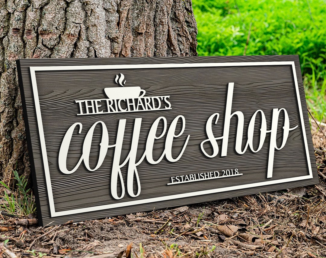 Personalized Coffee Bar Sign, Coffee Shop Sign, Custom Wood Sign ...