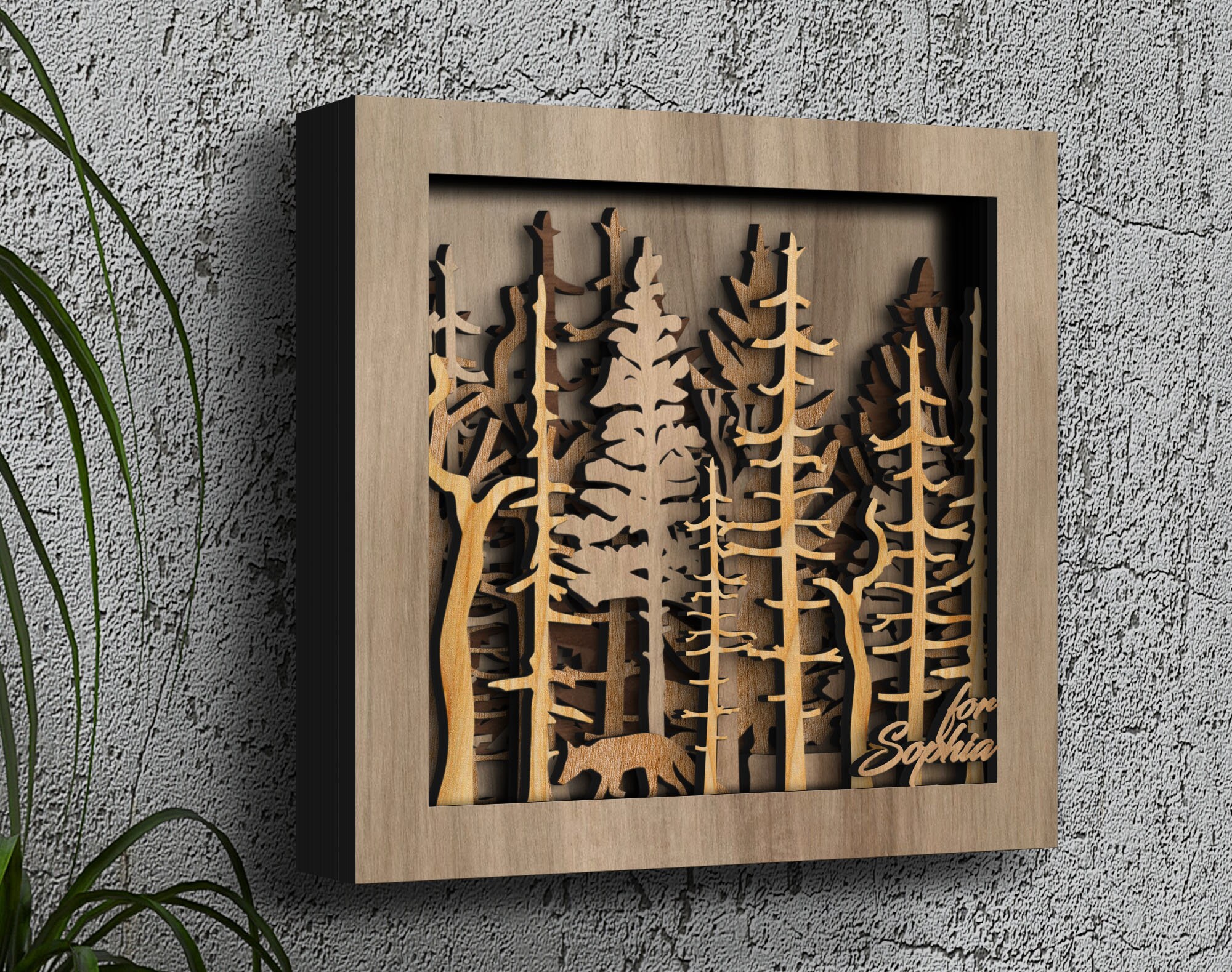 The Wild Forest Handcrafted Seven Layers 3D Wooden - Etsy