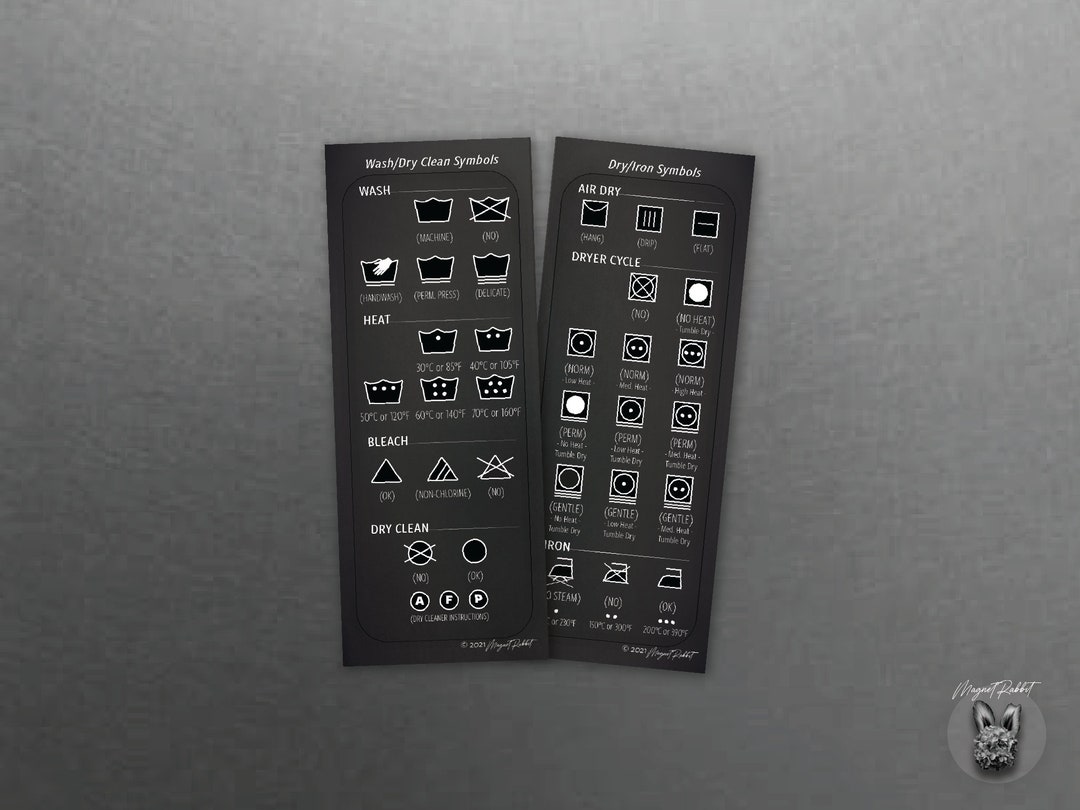 Laundry Care Magnet Chart, Laundry Guide Symbol Magnet, Laundry ...