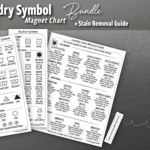 Laundry Room Guide Magnet Chart Laundry Symbol Care - Etsy