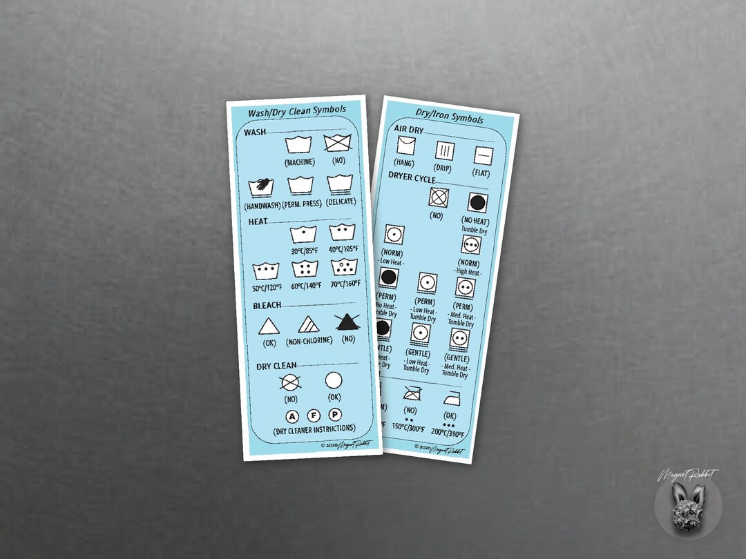 Laundry Symbols Magnet Laundry Reference Magnet Stain Removal Laundry ...
