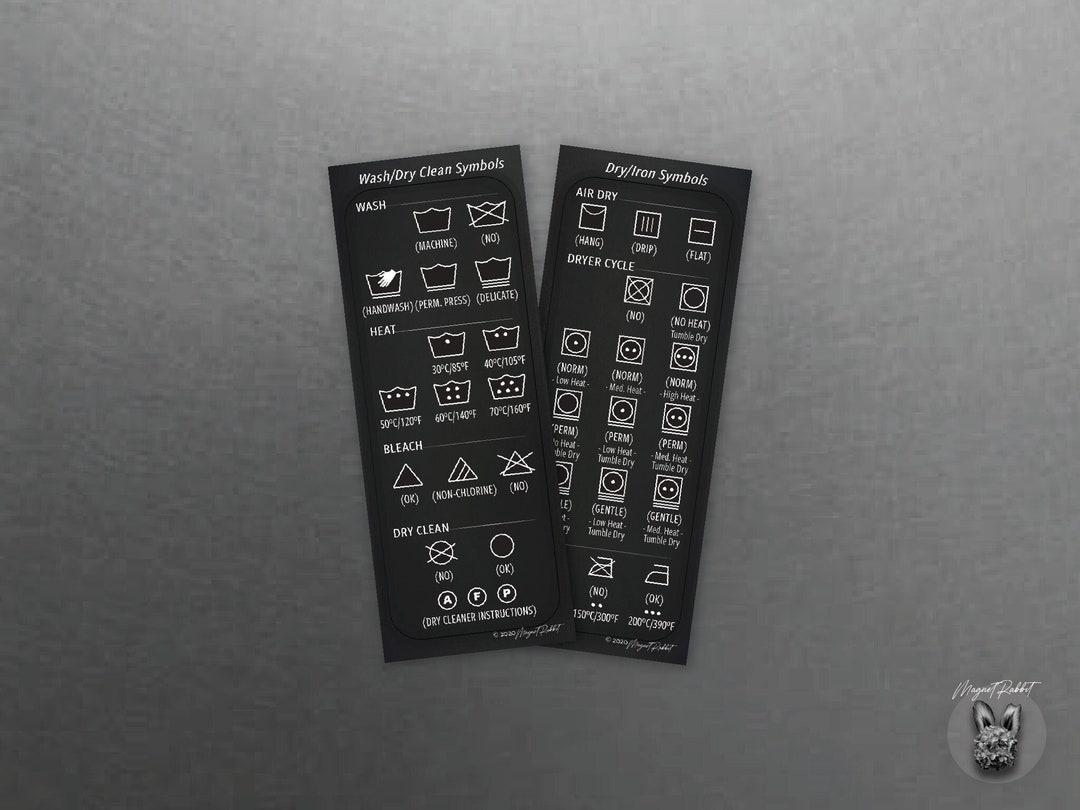 Laundry Care Stain Removal Magnet Chart, Clothing Care Symbols First ...