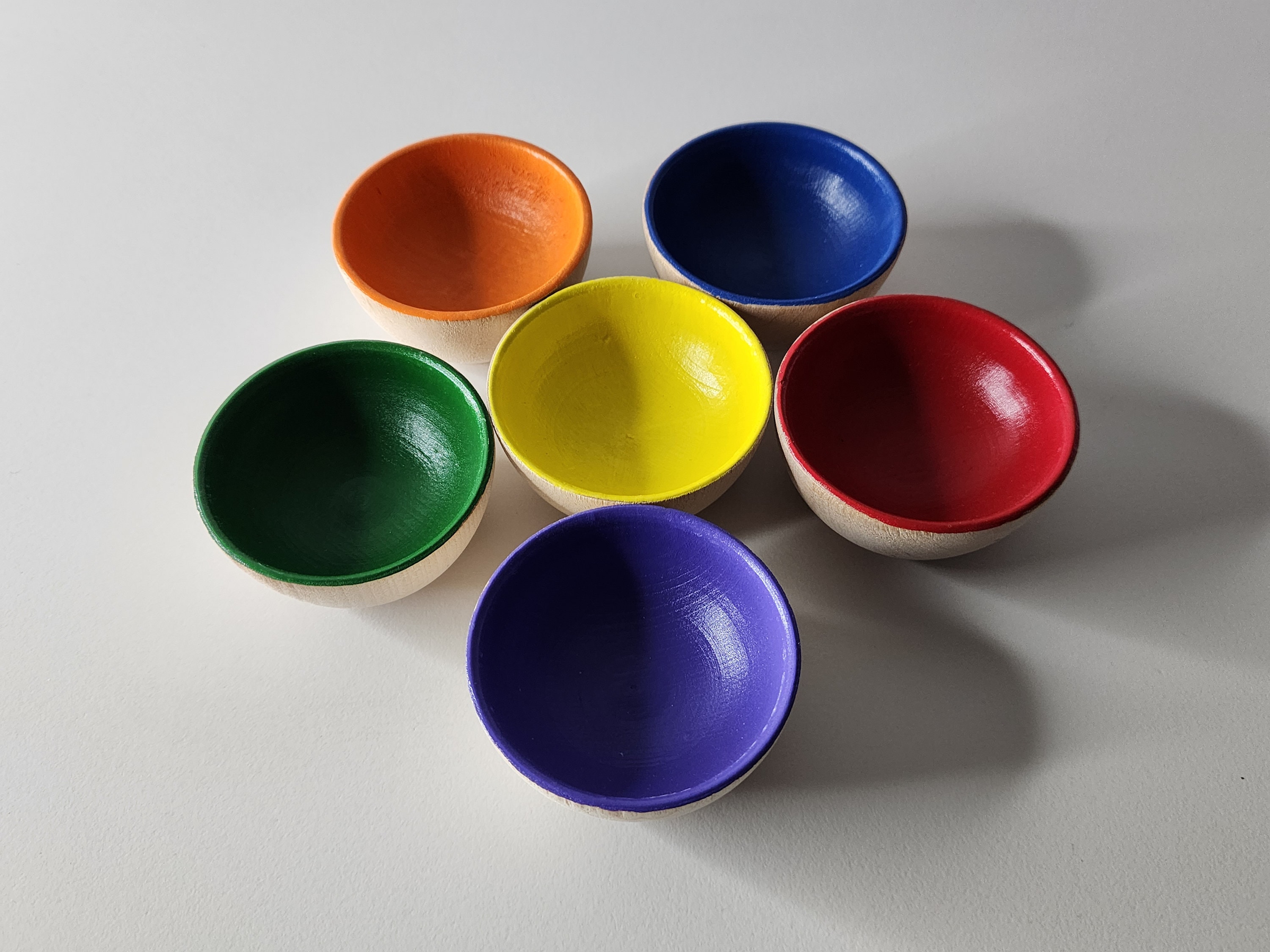Wooden Rainbow Stacking + Sorting Bowls - Etsy